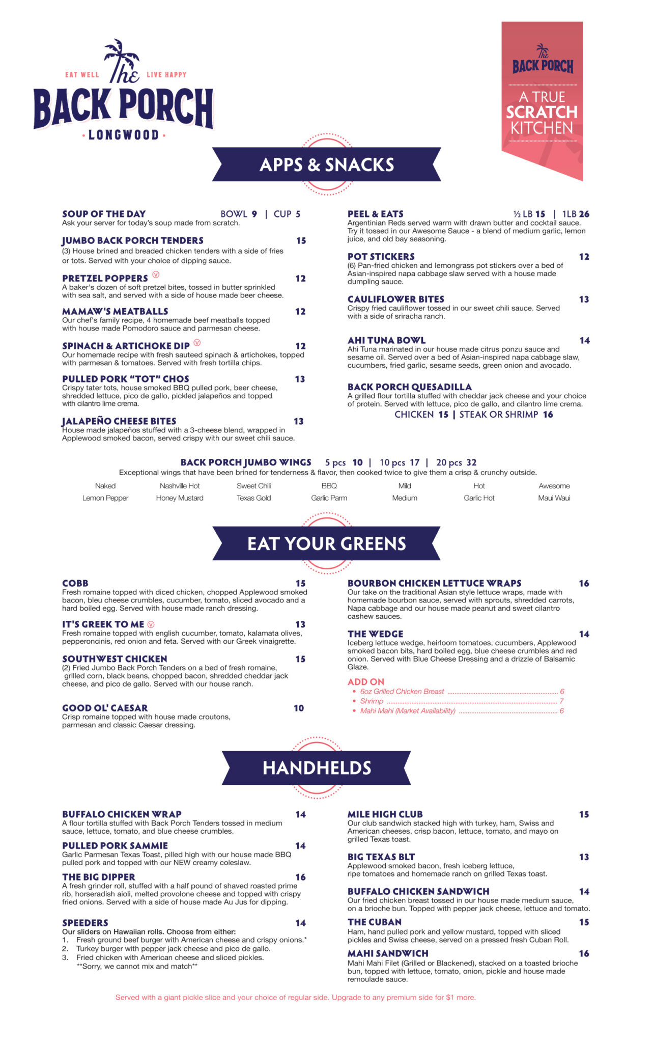 Menus – The Back Porch